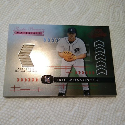 Eric Munson 2001 Absolute ROOKIE PREMIERE GAME-USED BAT #177 Detroit ...