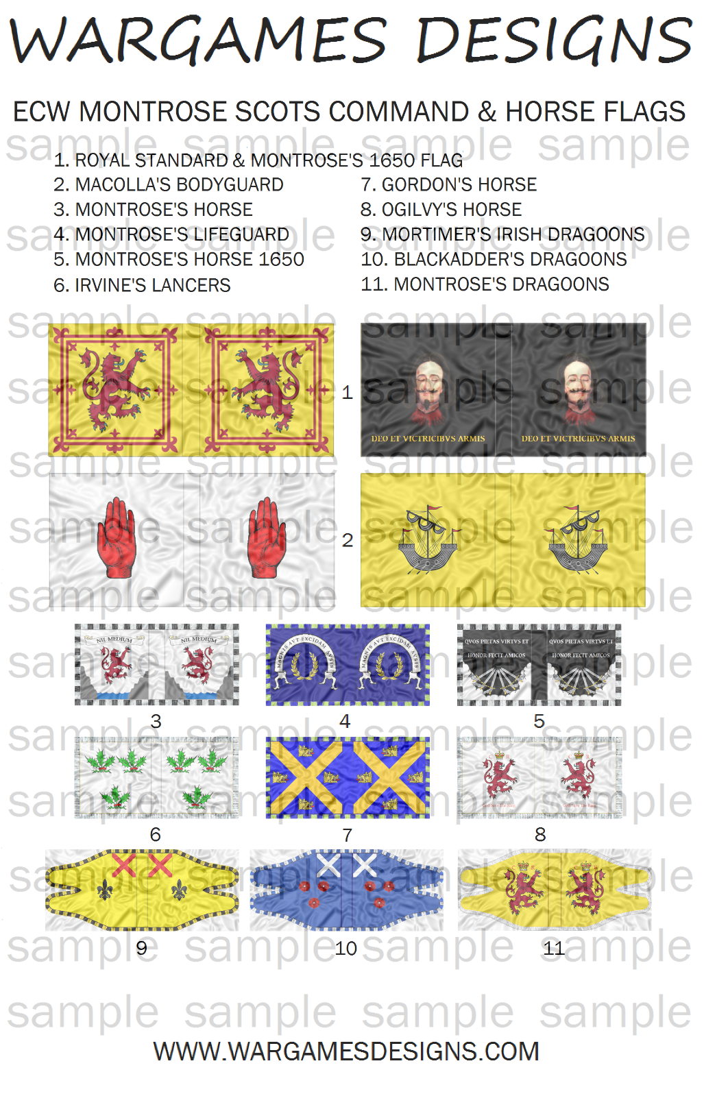 6mm ECW Montrose Scots Foot & Horse Flags - Pike & Shotte, FOG, DBR ...