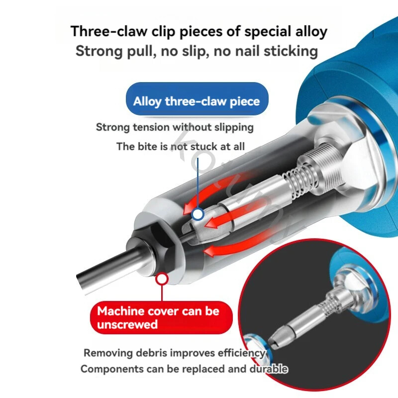 Rechargeable Electric Rivet Gun 12V/2.0Ah Li-ion Battery Core Rivet ...