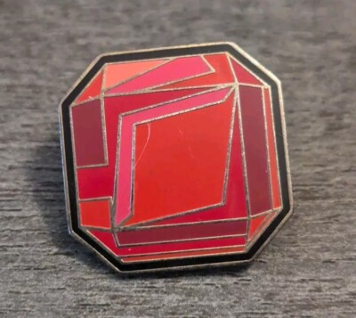 Red Geometric Square Gem Anime Manga Video Game Style Design Lapel Pin ...