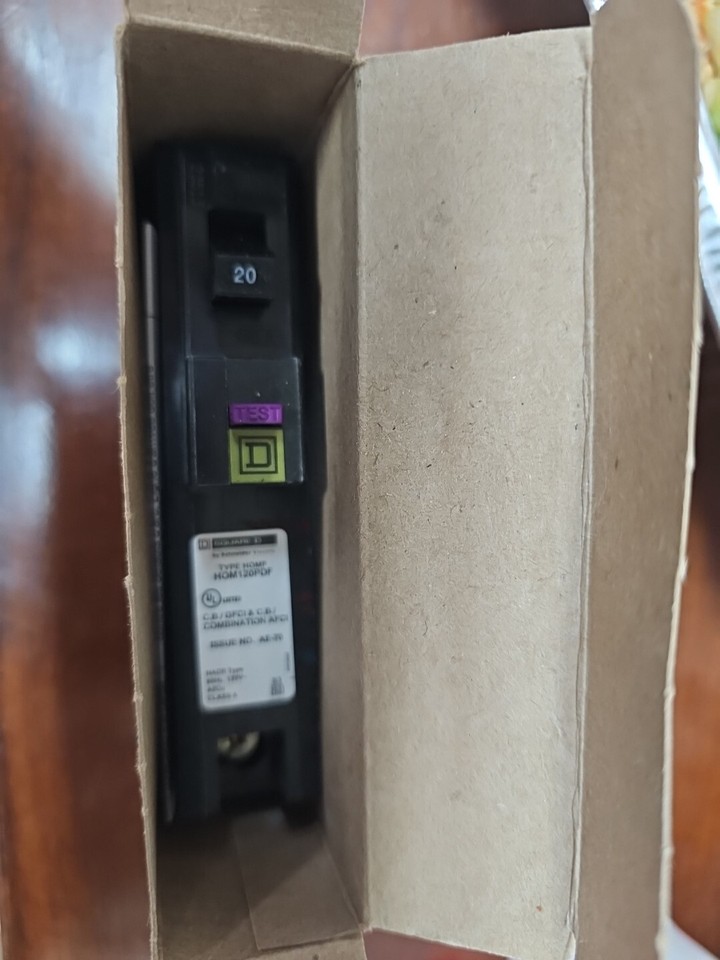 SQUARE D HOM120PDF DUAL FUNTION CIRCUIT BREAKER 20 AMP AFCI GFCI NEW IN ...