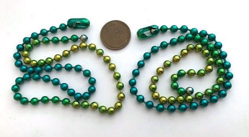 Vintage 15" Enameled Graduating Tone Aqua Blue to Green Ball Chain ...
