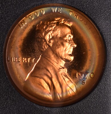 1970-S U.S. Mint Proof Cent - AMAZINGLY Toned Lincoln Cent | eBay