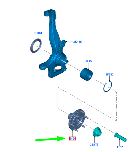 Ford Ranger T6 Front Wheel Hub 1786222 AB31-1106-BF NEW ORIGINAL | eBay