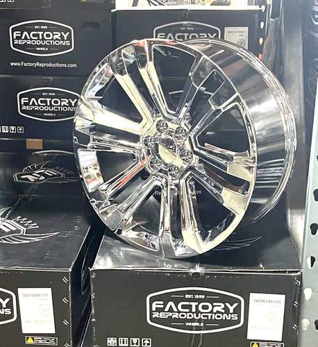 22" 6 Spoke Split 5822 Chrome Replica Wheels Rims for Chevy Silverado ...