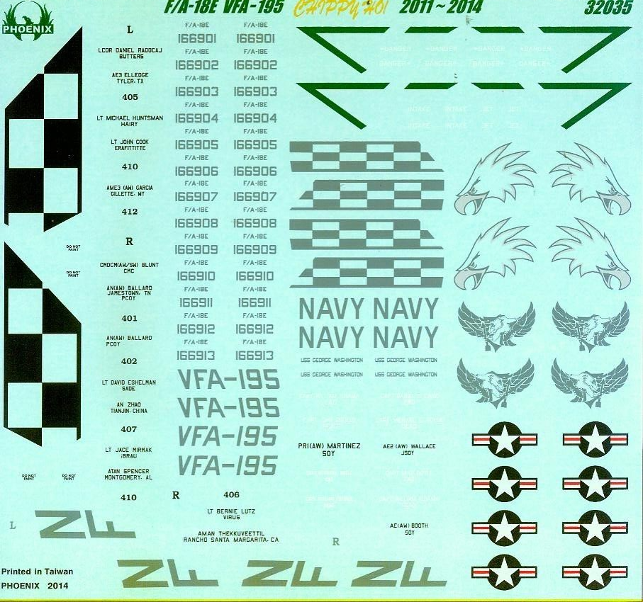 1/32 F/A-18E VFA-195 CHIPPY HO! 2011-2014 decal Phoenix 水貼 32035 | eBay