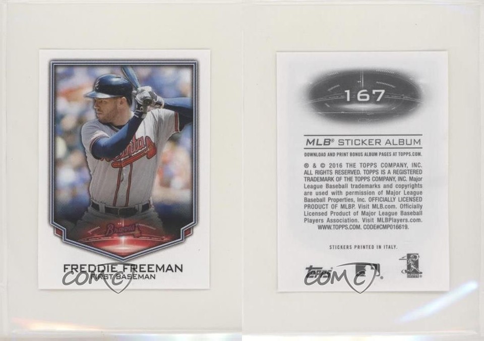 2016 Topps Album Stickers Freddie Freeman #167 1c7 | eBay