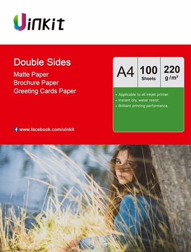 A4 220Gsm Double Sides Matt Matte Inkjet Photo Paper Printed - 100 ...