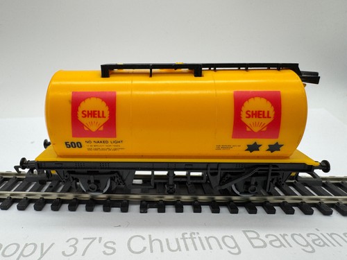 B3162 Yellow Shell Fuel Tanker Wagon OO Gauge Play Worn Used Condition ...