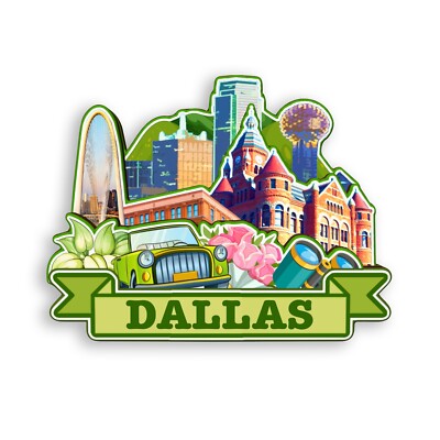 Dallas Texas USA Refrigerator magnet 3D travel souvenirs wood craft | eBay