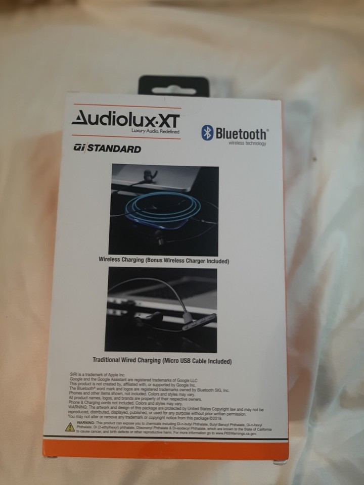 AudioLuxXT QIBE-6/1681 Qi Enabled Bluetooth Earphones -Voice Assist ...