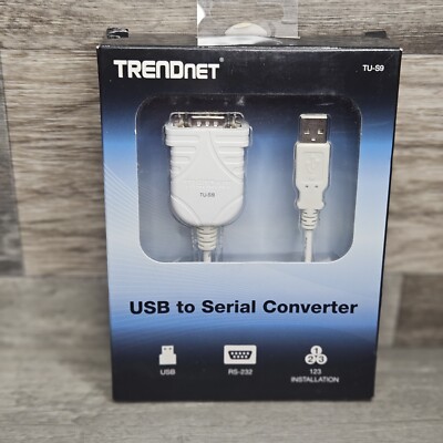 TRENDnet TU-S9 USB Serial Converter USB 1.1 to RS-232 Male DB9 Serial ...