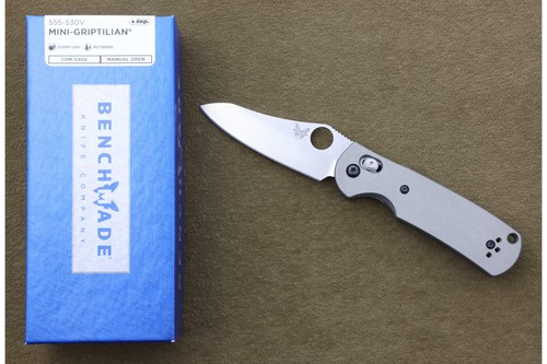 Benchmade 555-S30V Mini Griptilian knife Mel Pardue. Titanium scales ...