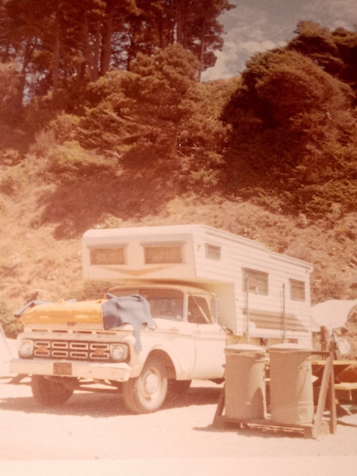 Vintage RV Camping Photo Lot 63 Ford F100 Camper Monterey California ...