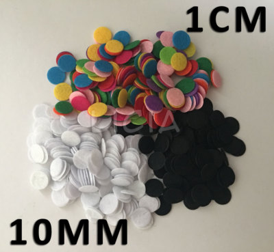 Black White Mixed Colour 1cm Padded Round Circle Felt Shape Craft Patch ...