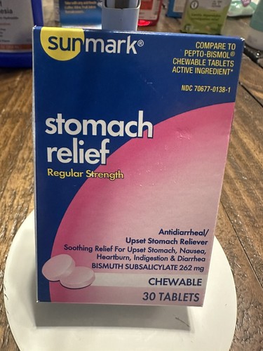 NIB Stomach Relief Chewable Tablets (30) By Sunmark Exp 07/2025 | eBay