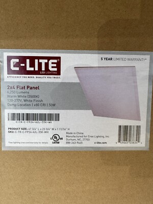 ⚡️(QTY 1) C-Lite LED 2X4 Flat Panel Light 6250 Lumens 3500k 120/277V ...