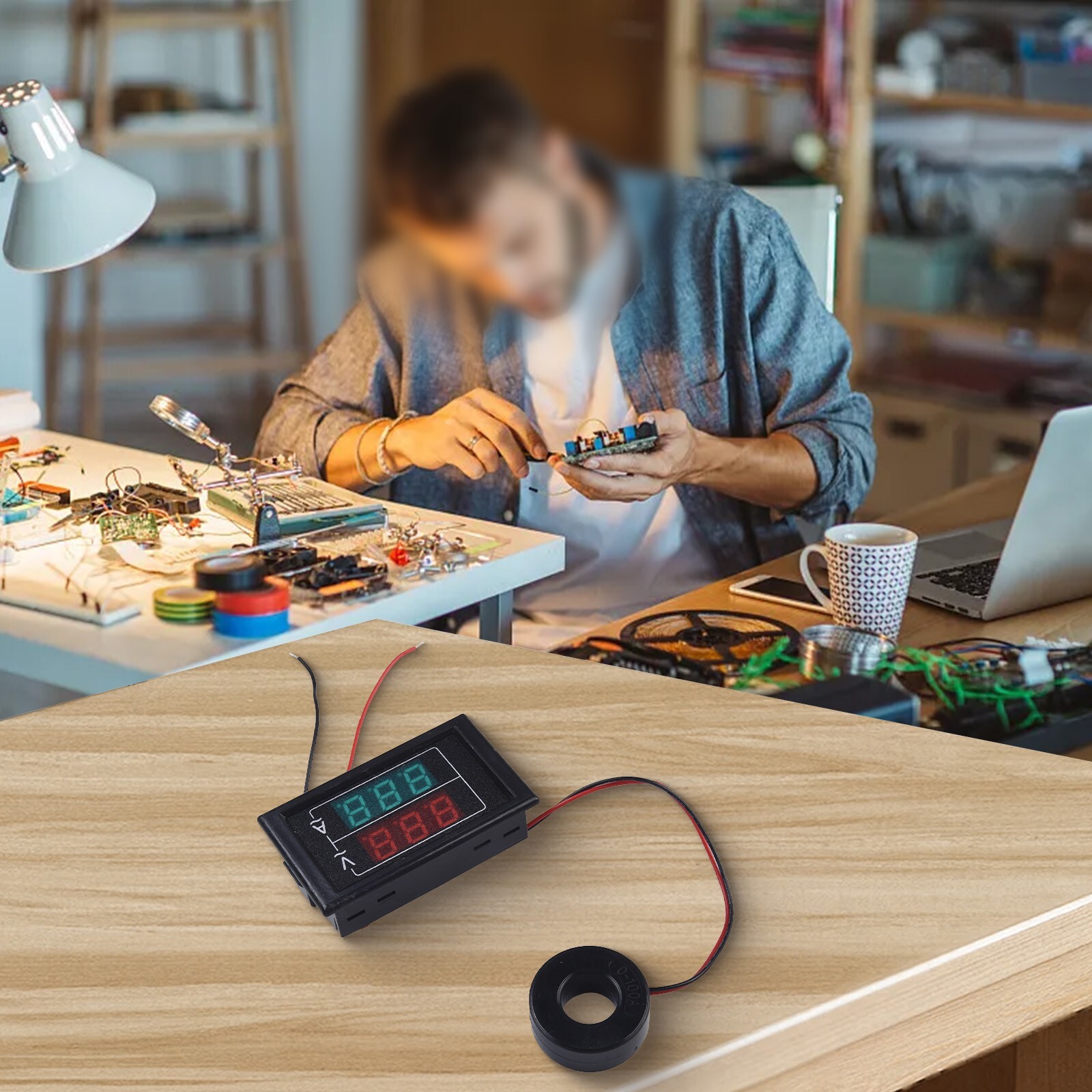 AC Voltage and Current Meter with Digital Display for Electrical ...