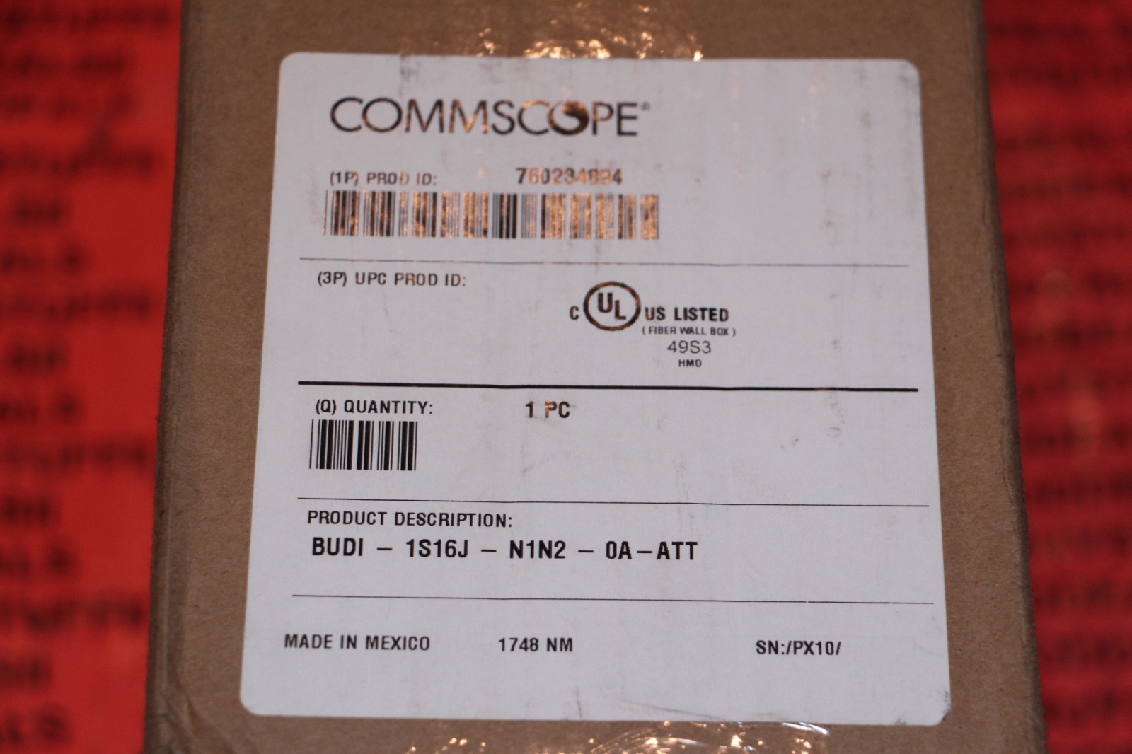 Commscope BUDI-1S16J-N1N2-0A-ATT Building Distribution 16 Port Fiber ...