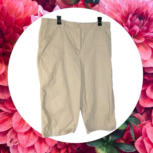 Classic Elements Khaki Tan Capris w Elastic Back Women Size 16 | eBay