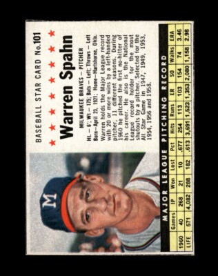 1961 Post Set-Break #101 Warren Spahn NR-MINT *GMCARDS* | eBay