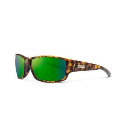 SUNCLOUD Hull Sunglasses Matte Tortoise Frame w/ Green Mirror Polarized ...