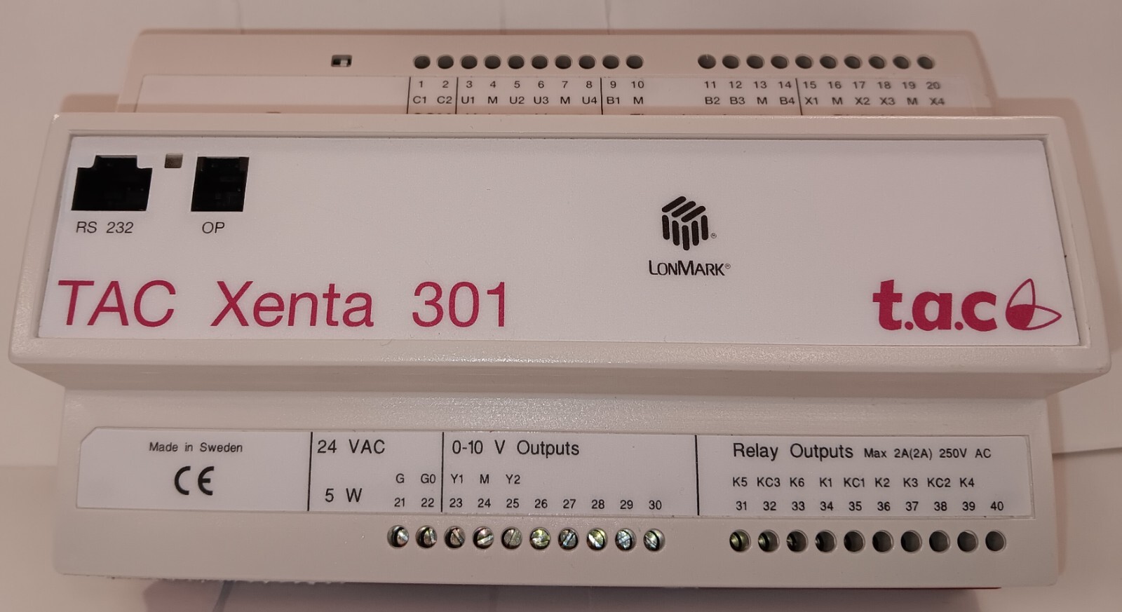 LONMARK TAC Xenta 301 N/P Programmable Controller | eBay