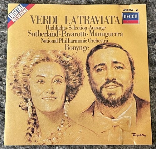 BONYNGE, SUTHERLAND - VERDI la traviata highlights DECCA CD full silver NM | eBay