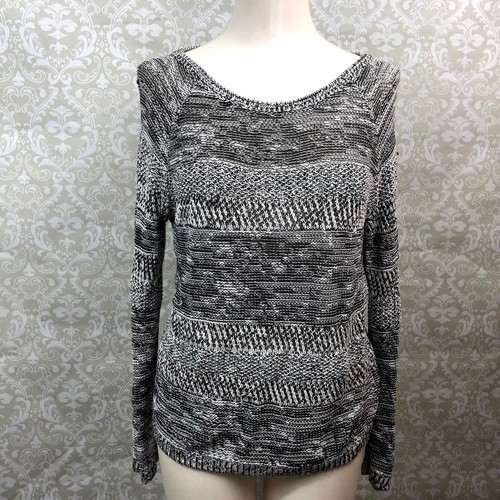 Lou & Grey Medium Womens Gray Marled Knit Scoop-neck Pullover Sweater ...