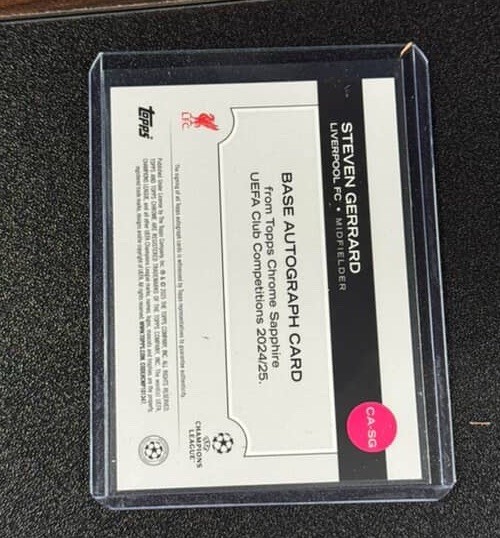 2024-25 Topps Chrome Sapphire UCC Liverpool Steven Gerrard Auto Black ...
