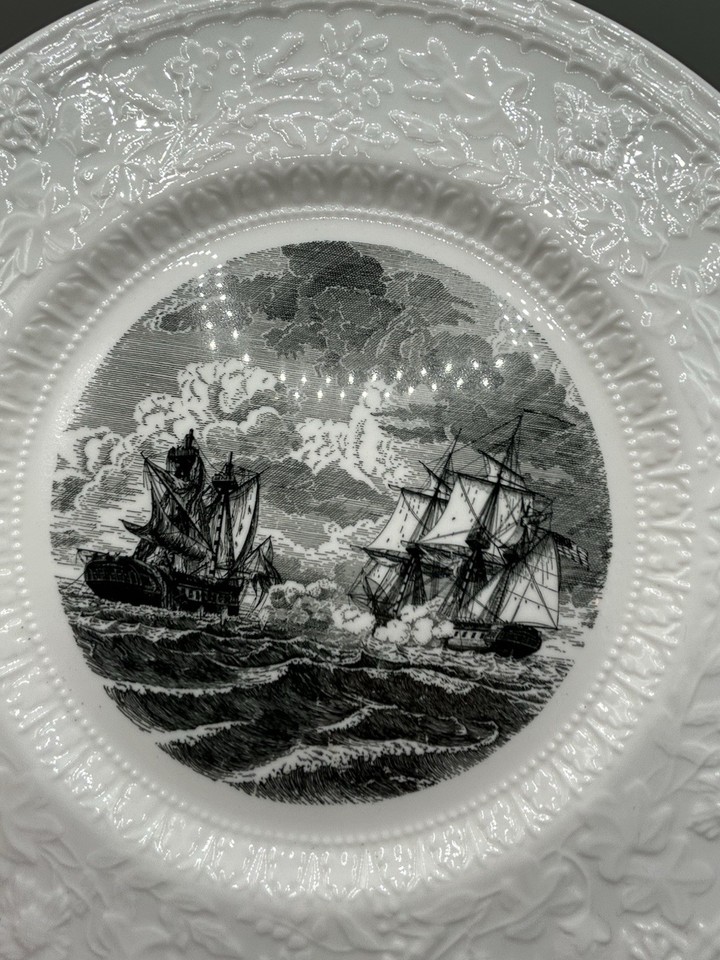Shenango Pottery 11 Inch Plate The United States And The macedonian | eBay