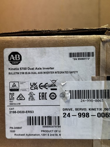Allen Bradley 2198-D020-ERS3 SER B Kinetix 5700 Dual Axis Inverter -New ...