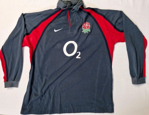 England Rugby 2003-2005 Home Shirt Nike O2 Long Sleeve Vintage Jersey ...
