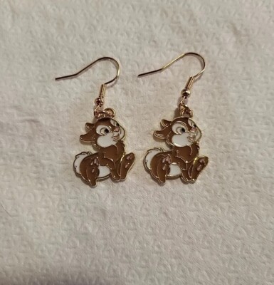 Chipmunk Charm Drop Hook Earrings Cartoon Retro Fun Cute Novelty Au ...