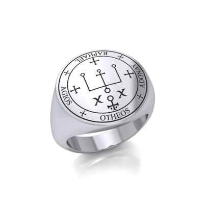 Sigil of Archangel Raphael 925 Sterling Silver Ring Fine Angel Saint ...
