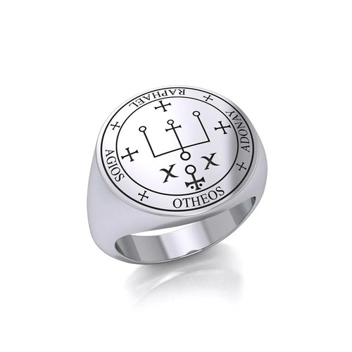 Sigil of Archangel Raphael 925 Sterling Silver Ring Fine Angel Saint ...