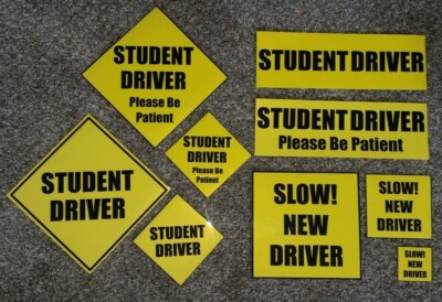 STUDENT DRIVER PATIENT SLOW Sticker Sign Vinyl MADE IN USA not ...