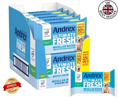Andrex Washlets Ultimate Fresh Flushable Toilet Tissue Soothing 56-560 ...