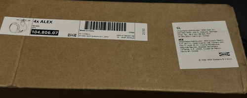 PACK of 4 - Ikea ALEX Caster Wheel for Drawer Unit Desk, Black 104.806. ...