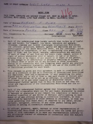 Robert F Oury Husqvarna 250 Senior West Lake Village Race Track Rubber ...