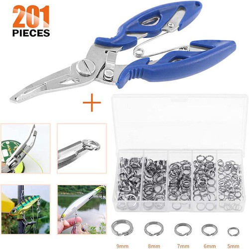 Stainless Steel Fishing Split Rings Kit High Strength Lures Baits Hook ...