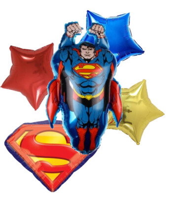5 PCS 28 inch Superman Balloons Superhero Foil Balloons Birthday Party ...