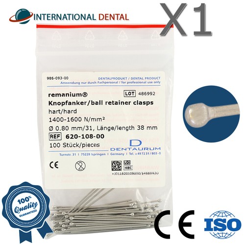 Orthodontic Dental Dentaurum Remanium Ball Retainer Clasps Removable ...