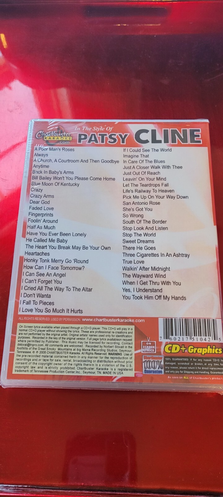 PATSY CLINE (3 DISCS) NEW CHARTBUSTER KARAOKE CDGS | eBay
