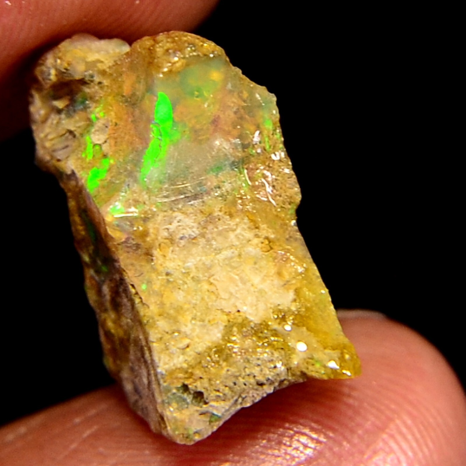 100%Natural Ethiopian Crystal Black Opal Play Of Color Rough Specimen 6 ...
