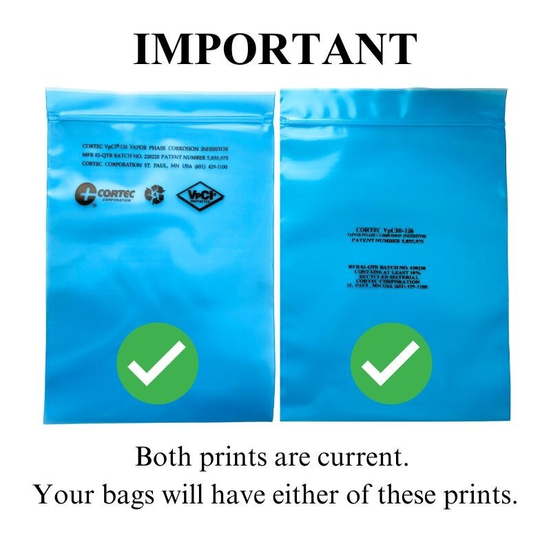 Anti Rust VCI Zip Top Poly Bags - Cortec VpCI-126 Variety Pack 20 bags ...