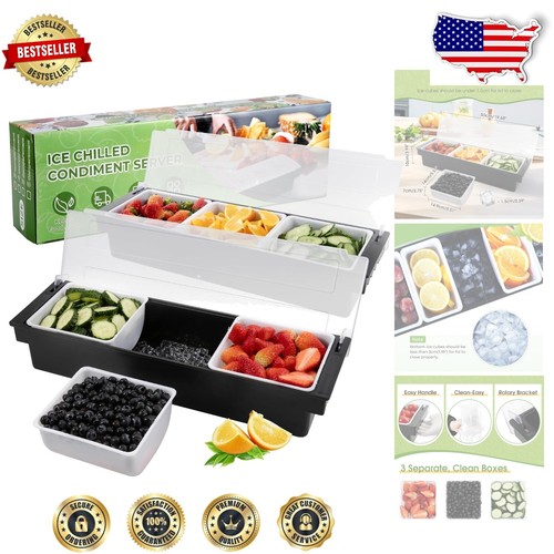 Multi-Compartment Condiment Caddy & Lid Dispenser for Food Organization ...