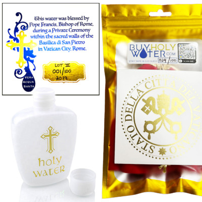 60ml Holy Water Portable Vial Font Blessed by Pope Francis Authentic ...
