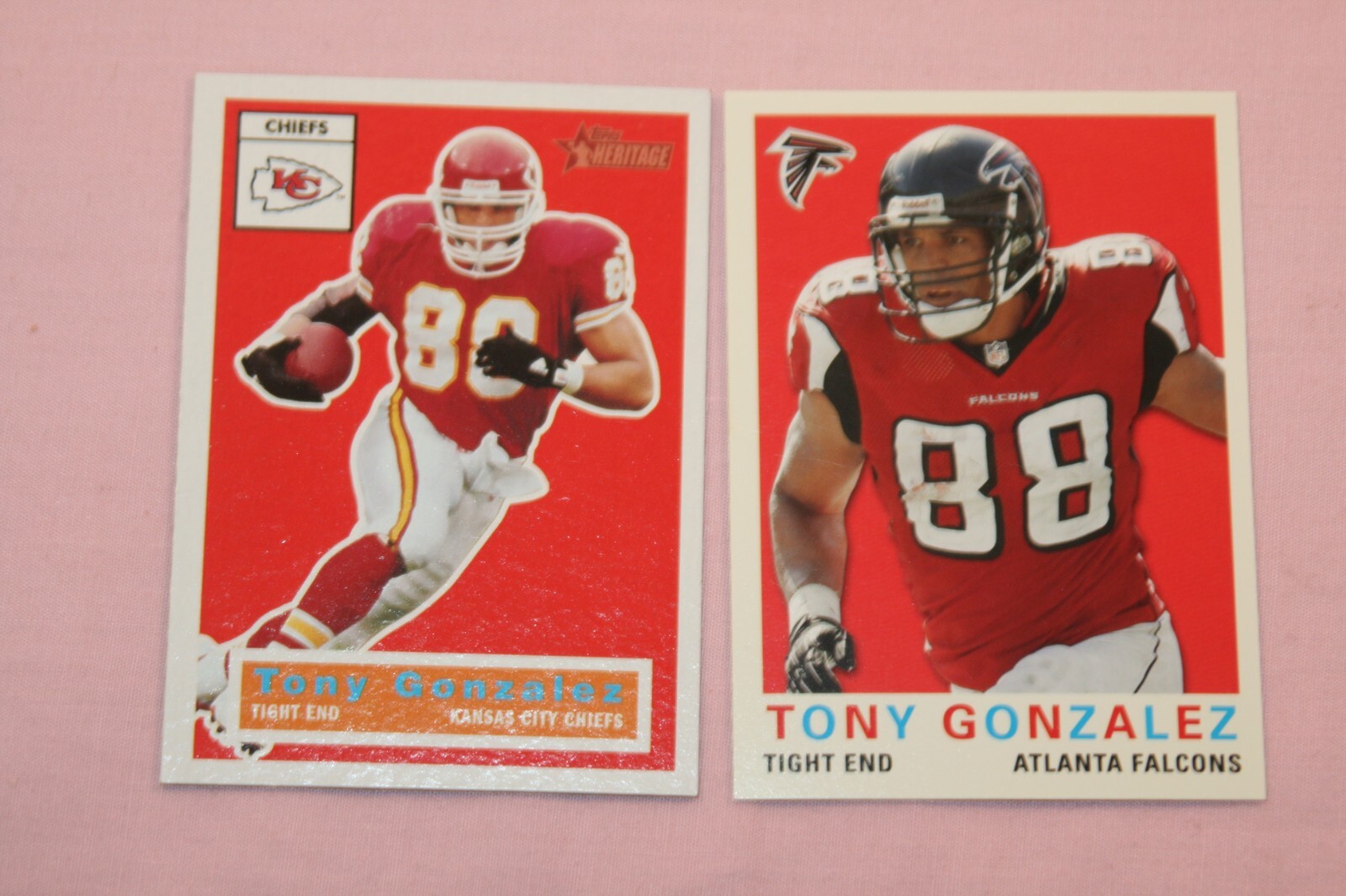 TONY GONZALEZ LOT OF 2 2001 HERITAGE #52 2013 ARCHIVES #165 ATLANTA ...