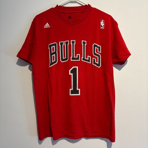Derrick Rose Jersey T-Shirt Adidas NBA Chicago Bulls Shirsey # 1 Medium ...